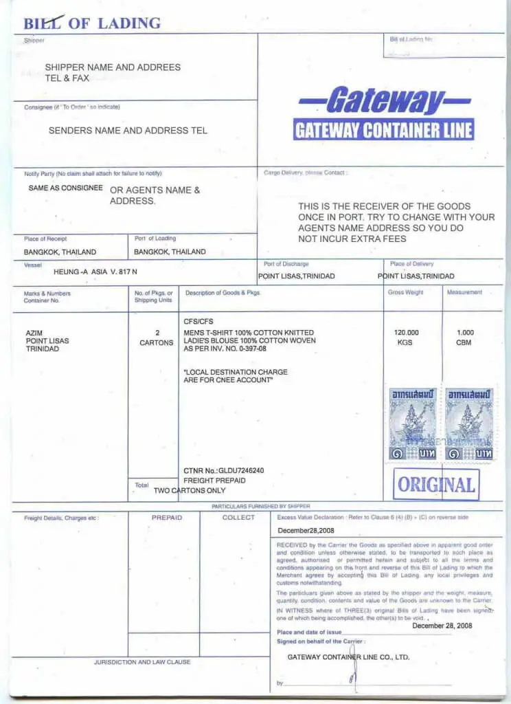 Bill Of Lading B L What Is It Its Different Types 